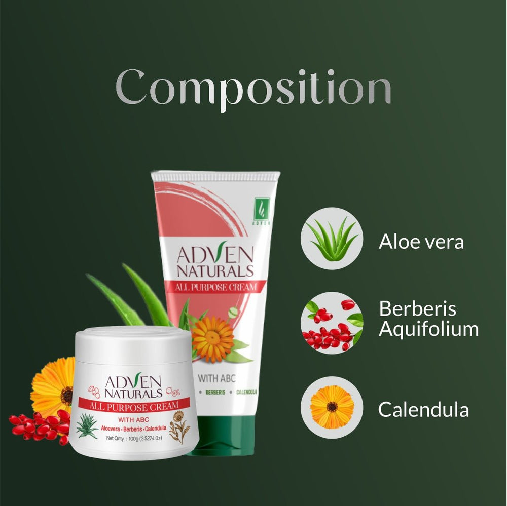 Adven Naturals All Purpose Cream with Aloe Vera, Berberis & Calendula